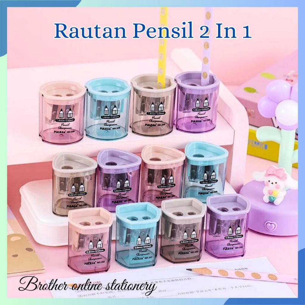 Jual BOS Rautan Pensil Kayu 2 Lubang/Pencil Sharpener/Orotan Pensil Kayu | Shopee Indonesia