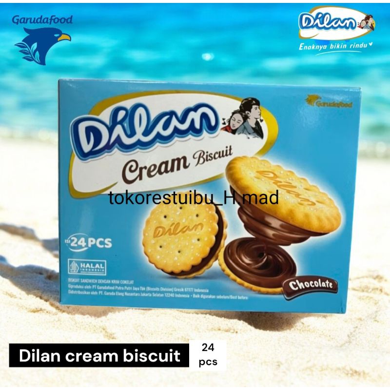 Jual Dilan cream biscuit | 1 box isi 24 pcs by garudafood | produk baru ...