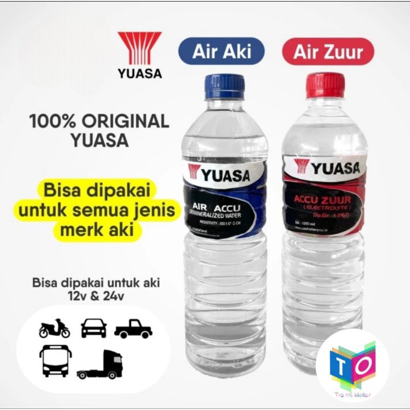 Jual Air Aki Yuasa | Air Aki Zuur | Air Accu 1Liter Original Air Aki ...