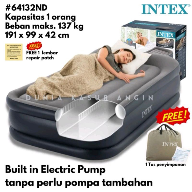 Jual KASUR ANGIN Twin INTEX Durabeam Plus Pompa Otomatis | Shopee Indonesia
