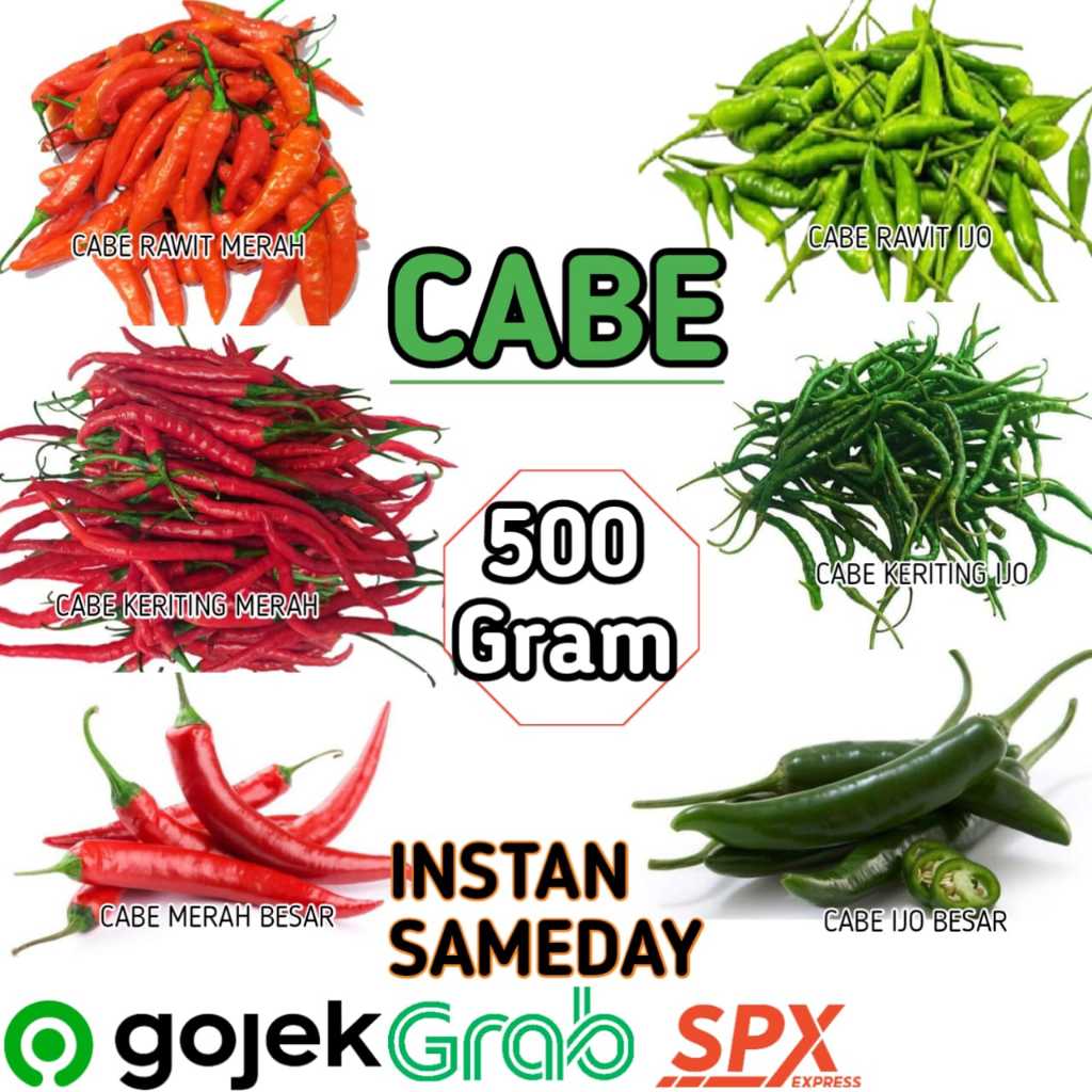 Jual 500 Gr Cabe / Cabai Merah Keriting - Keriting Ijo -- Cabe Rawit ...