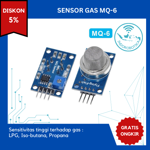 Jual sensor gas MQ-6 digunakan dalam peralatan pendeteksi kebocoran gas ...