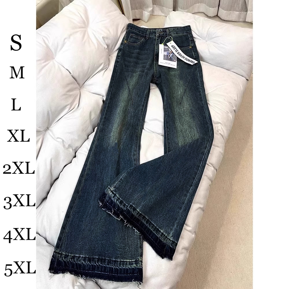 Jual JUMBO S-5XL Celana Jeans Cutbray Flare Jeans Bootcut Jeans Wanita ...