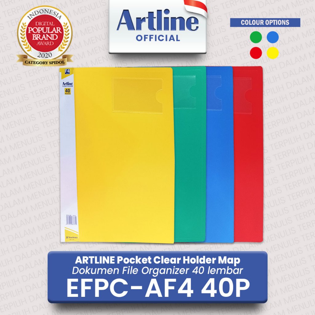 Jual ARTLINE Pocket Clear Holder Map Dokumen File Organizer 40 lembar EFPC-AF4 40P | Shopee ...