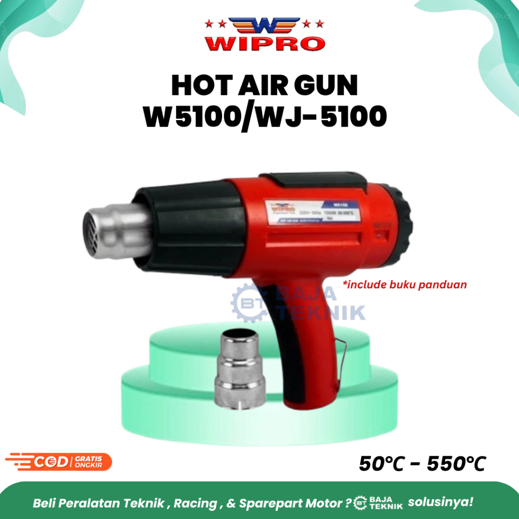 Jual WIPRO HOT AIR GUN W5100/WJ-5100 | MESIN PEMANAS W5100/WJ-5100 50℃ - 550℃ | Shopee Indonesia