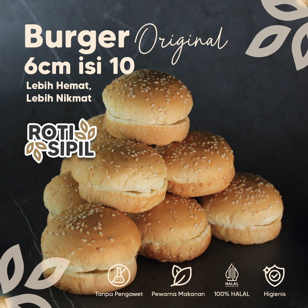 Jual Roti Burger Original 6cm isi 10 | Base Burger 6cm Original ...