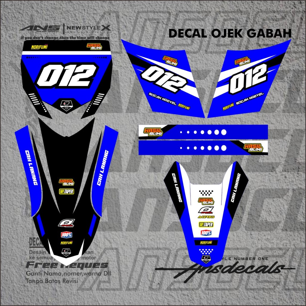 Jual decal ojek gabah stiker gabah stiker yz decal motor angkut gabah ...