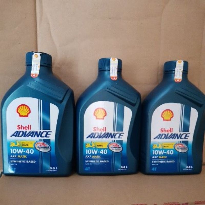 Jual oli shell advance AX7 matic 800 mil 10W-40 isi 12 botol (dus ...