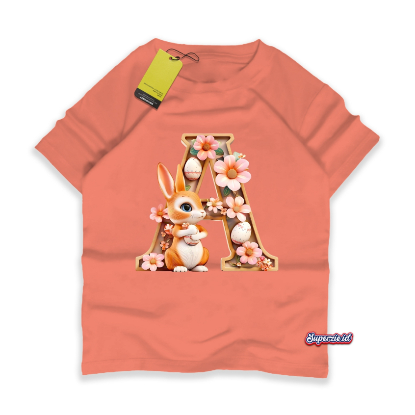 Jual RGKids Kaos Anak 3 Dimensi Perempuan Alphabet Huruf A Rabbit bunga ...