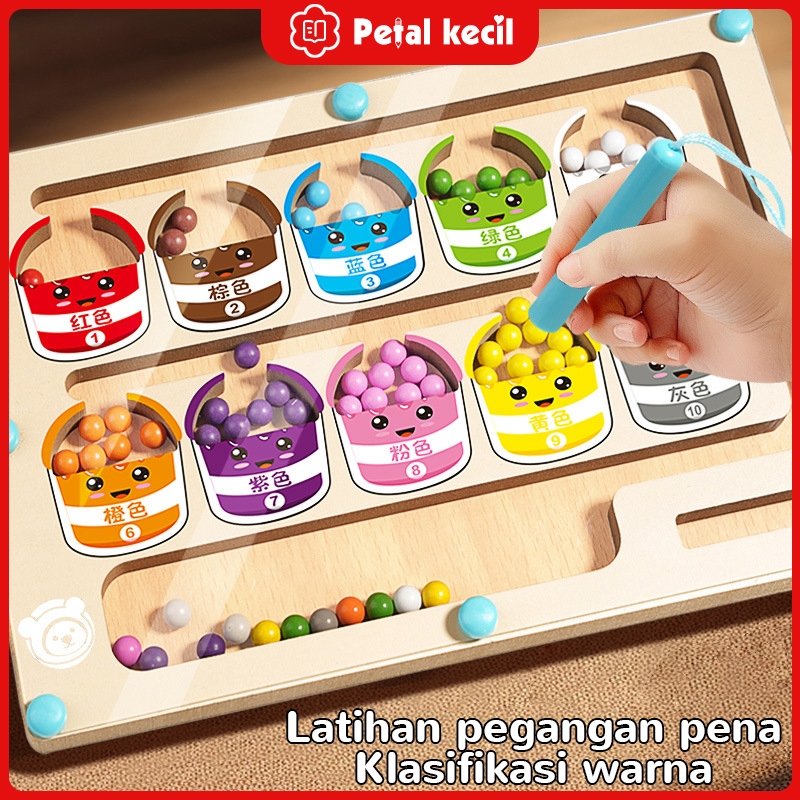 Jual Mainan Edukasi Montessori 2 Tahun - Bola Magnetik Warna, Puzzle ...