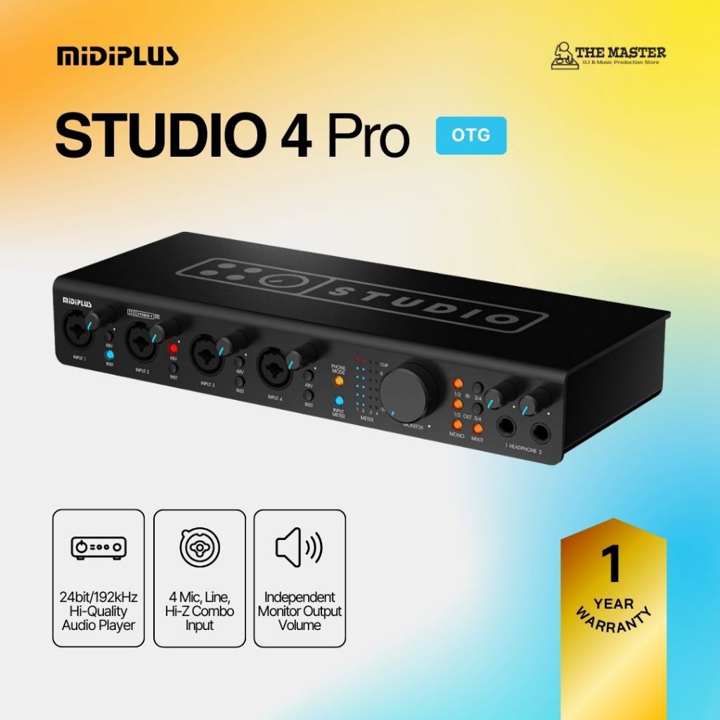 Jual Midiplus Studio 4 PRO OTG USB Audio Interface Soundcard | Shopee ...