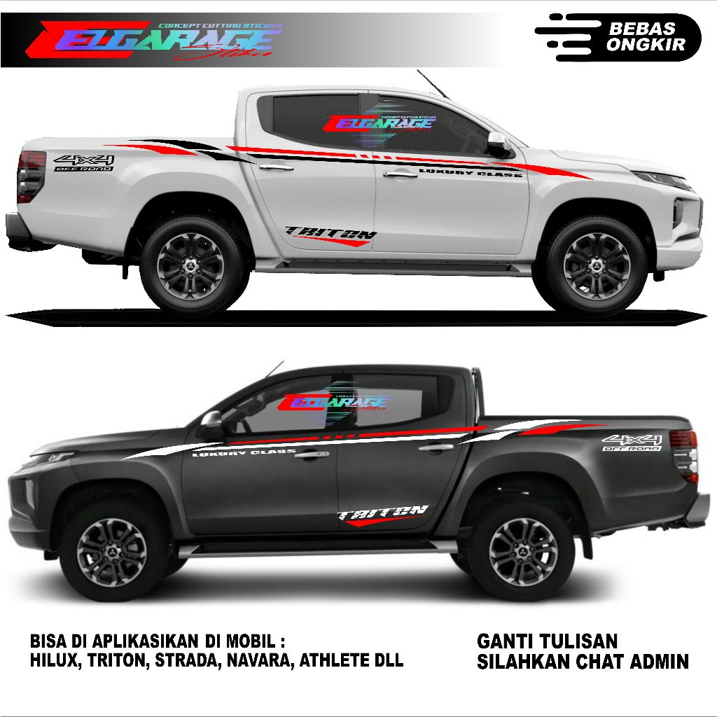 Jual Sticker mobil triton sticker universal mobil triton sticker luxury ...