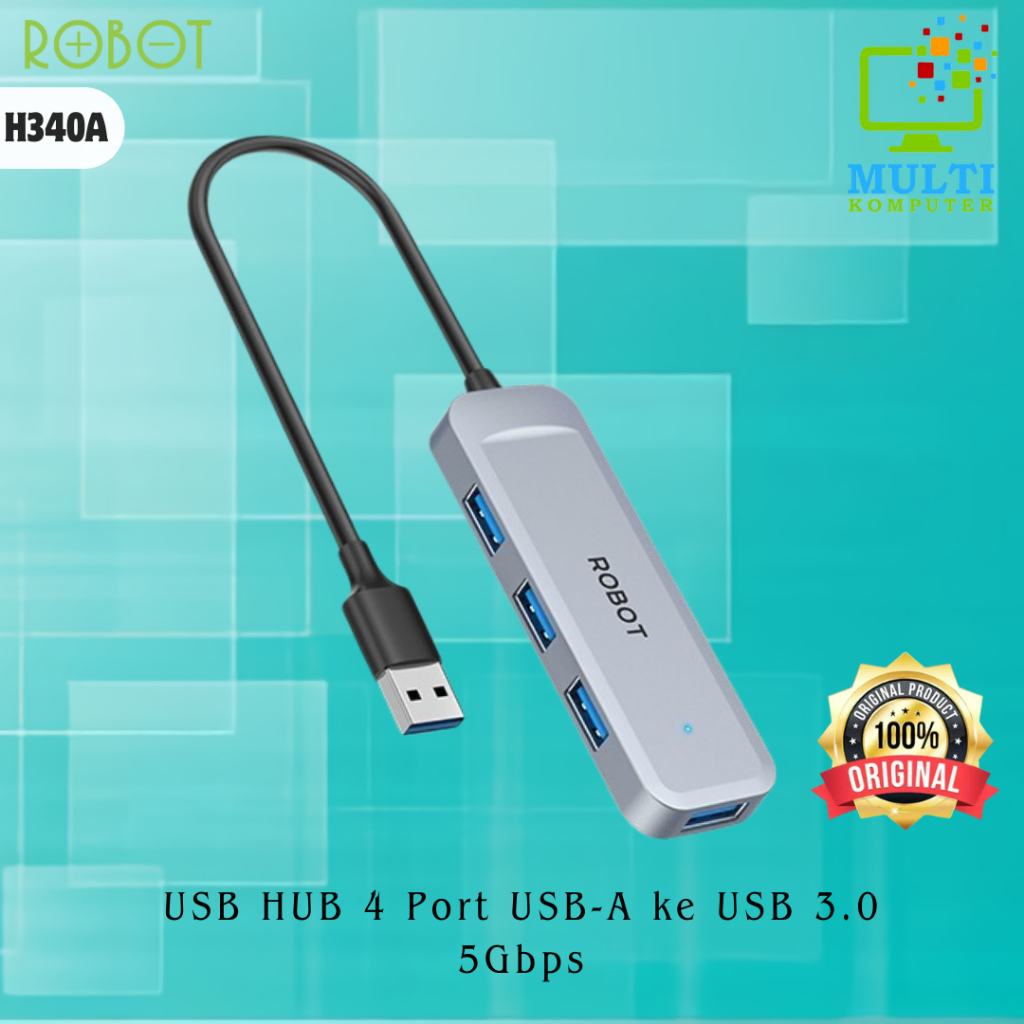 Jual Robot H340A USB HUB 4 Port USB-A ke USB 3.0 5Gbps | Shopee Indonesia