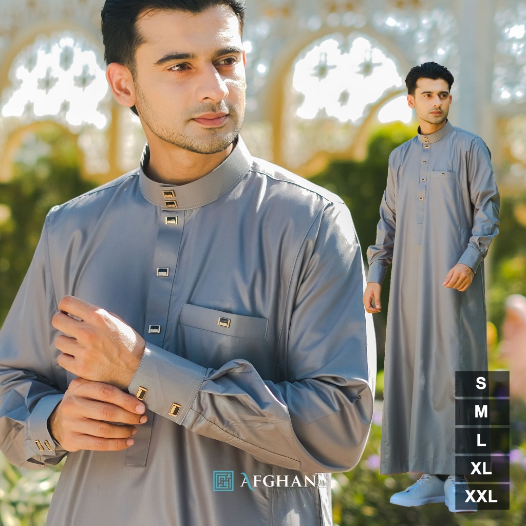 Jual AFGHAN Jubah Arsalan SLIMFIT Model Saudi Lengan Panjang Manset ...