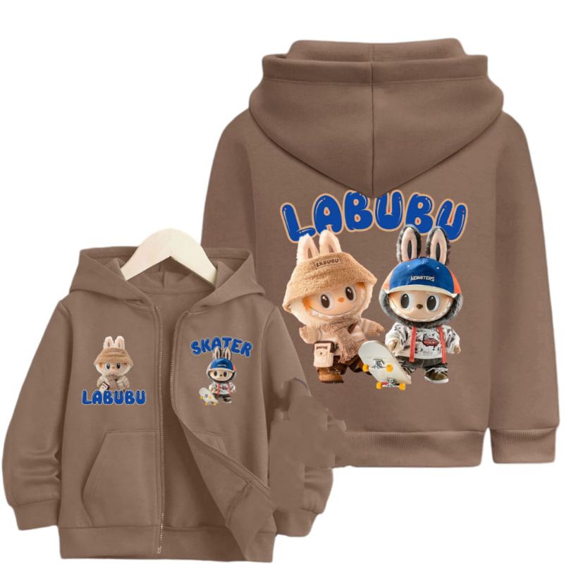 Jual sweater zipper anak labubu 4-12 tahun/jaket resleting anak labubu ...
