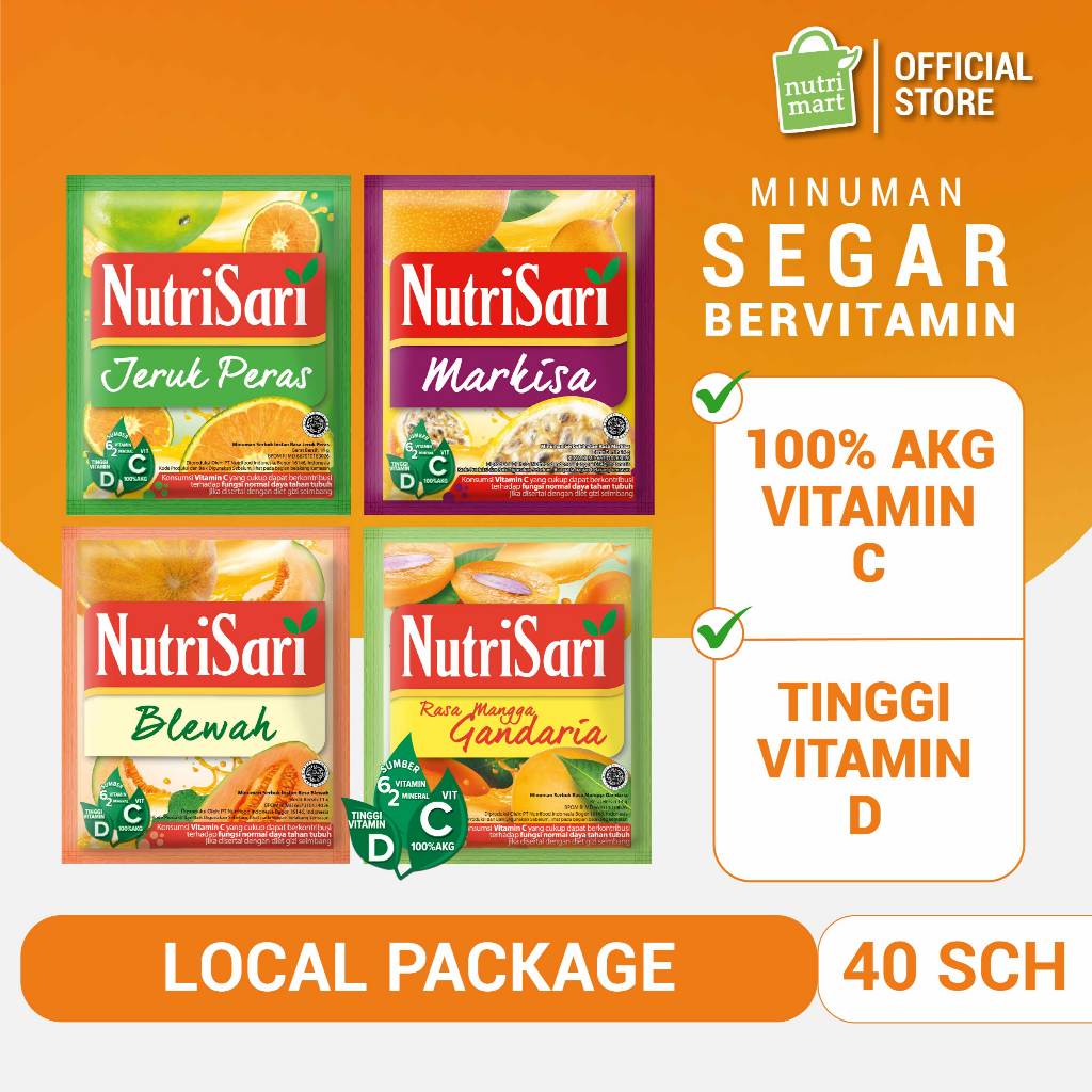 Jual NutriSari 4 Rasa Local Package 40 sachet - Minuman Buah Vitamin C ...