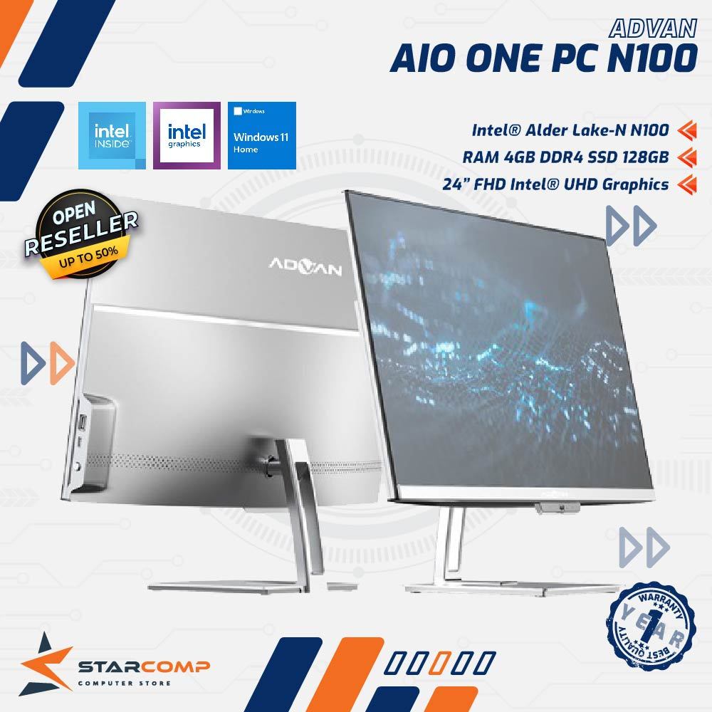 Jual PC AIO ADVAN OnePC Intel N100 4GB 128GB 24" FHD Windows 11 All In One | Shopee Indonesia