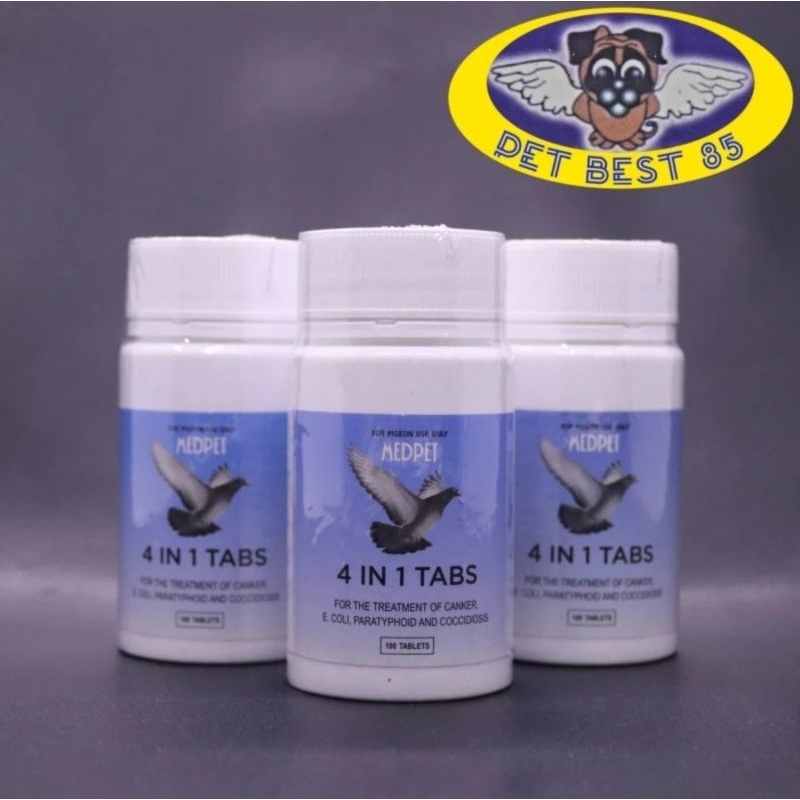 Jual Medpet 4in1 1 Tablet Antibiotik Obat Bird Canker-E.colli-Samonella ...