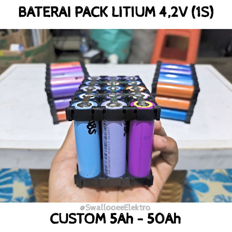 Jual SwalloeeElektro Baterai Pack Lithium 4.2V (1S) Custom 5Ah - 50Ah ...