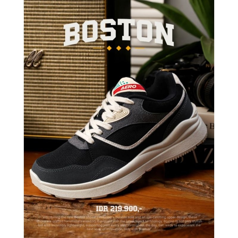 Jual Aerostreet 37-44 Boston Natural Hitam Hitam - Sepatu Sneakers ...