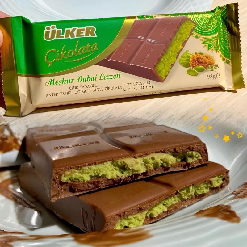 Jual Coklat Dubai Kunafa Ulker Cikolata Pistachio 93g Viral Lebih Enak ...