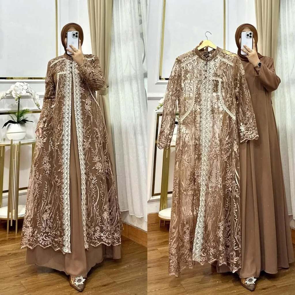 Jual COD Dress Brukat Terbaru 2025 // Mewah Kekinian // Laksmi Dress // Amora Dress Maxy Bahan ...