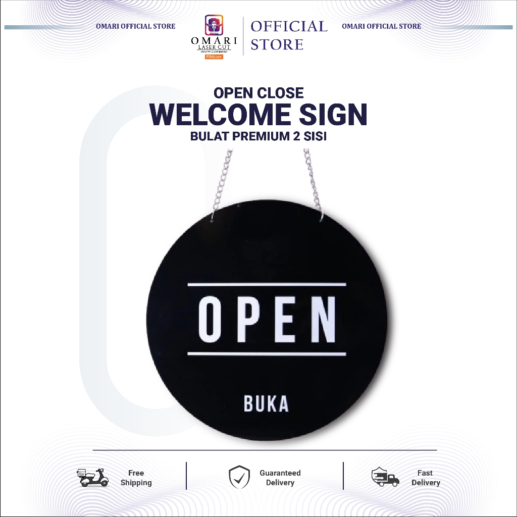Jual OMARI Acrylic Signage Open Close Buka-Tutup Papan | Shopee Indonesia
