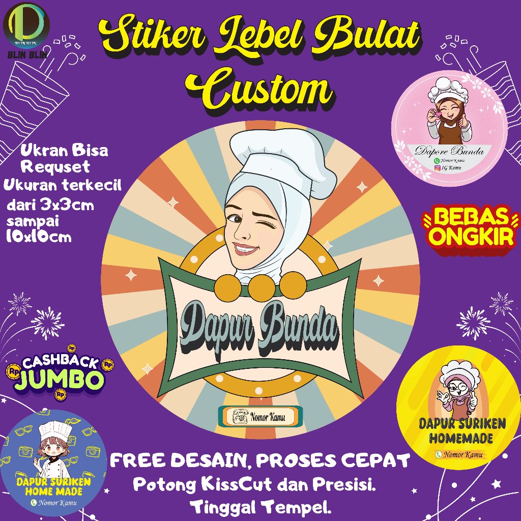 Jual Cetak Stiker Custom / Stiker Lebel Kemasan / Stiker Makanan dan ... Jual Cetak Stiker Custom / Stiker Lebel Kemasan / Stiker Makanan dan ...