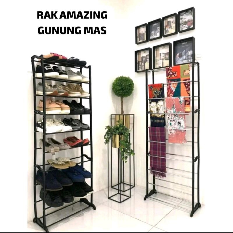 Jual Rak jilbab Rak sepatu Rak amazing serbaguna 10 tingkat stainless ...