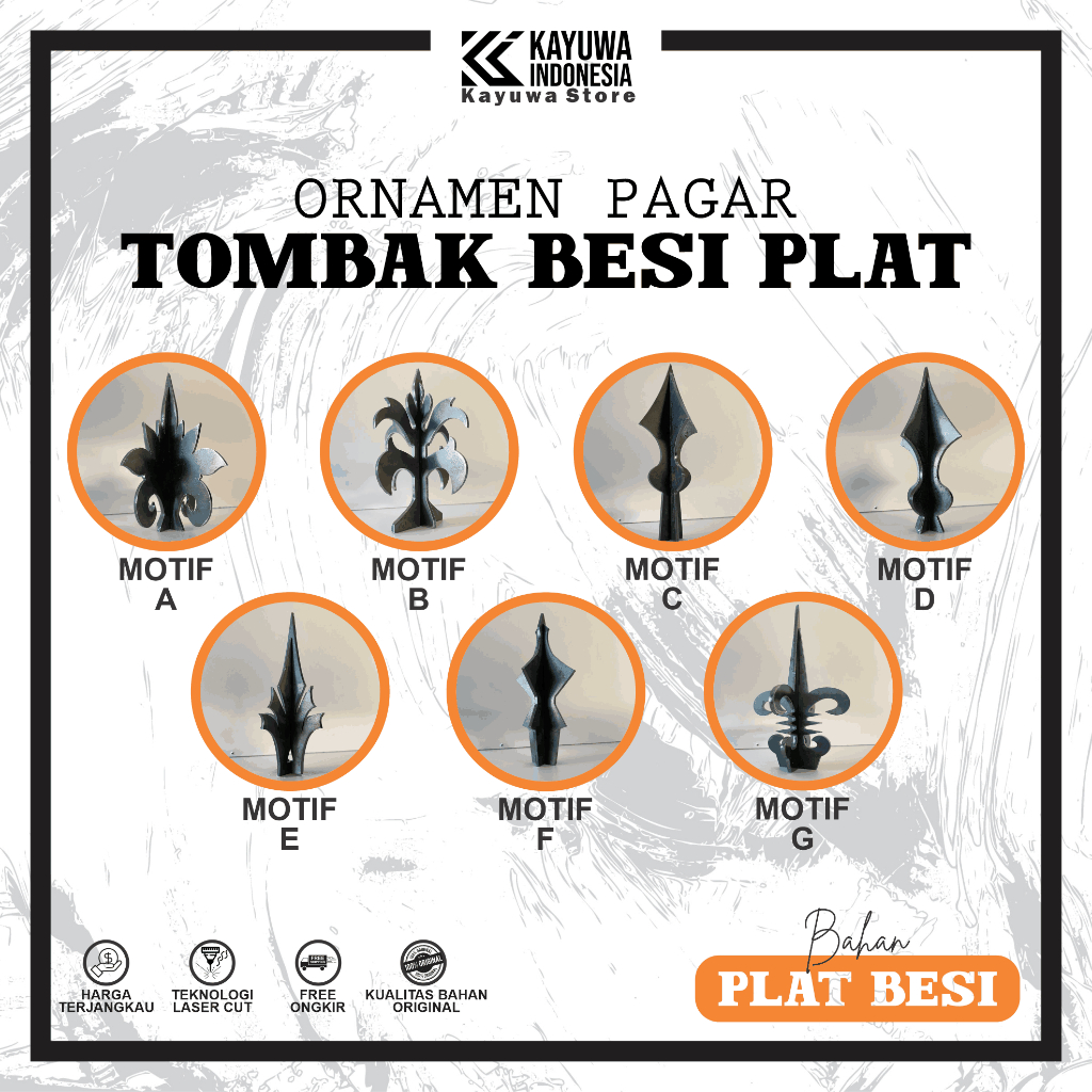 Jual TOMBAK BESI PLAT / TOMBAK PAGAR / ORNAMEN PAGAR | Shopee Indonesia