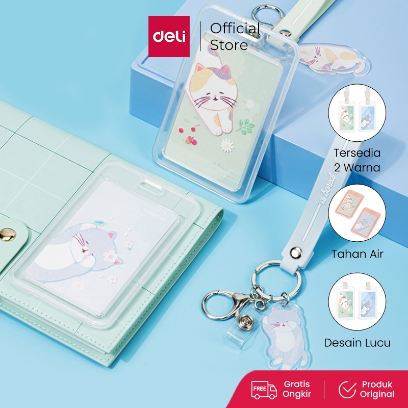 Jual Deli Cute Name Badge Bored Cat / Nametag gambar kucing gratis ...