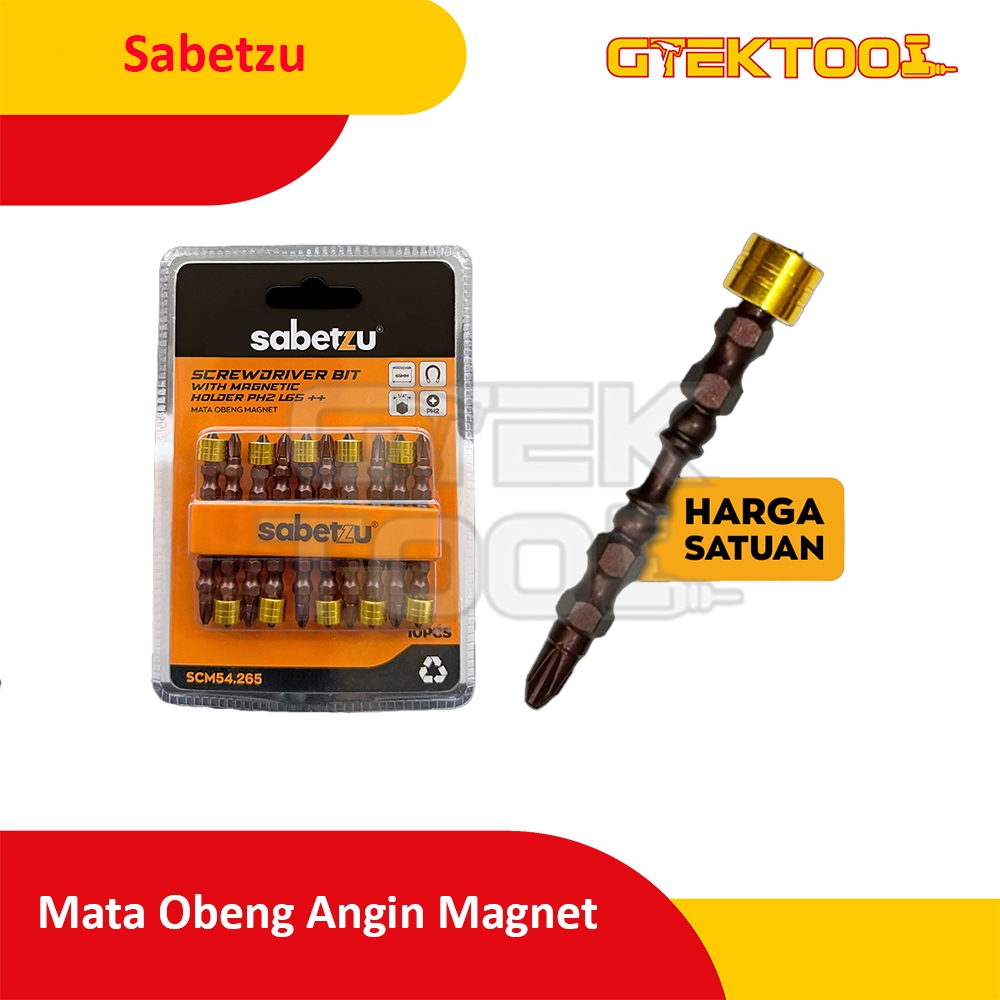 Jual Sabetzu Mata Obeng Angin Magnet Plus PH2 L65 ++ S2 Bor Skrup ...