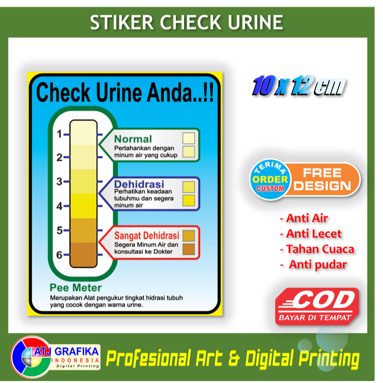 Jual Stiker pee meter check urine standard warna air kencing sticker ...