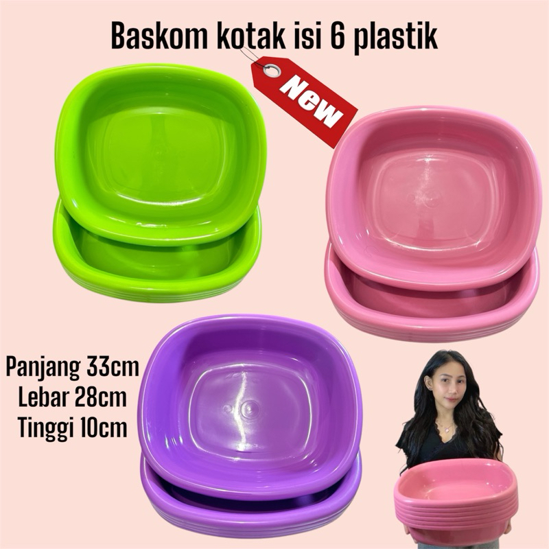 Jual baskom kotak isi 6 bahan plastik | Shopee Indonesia