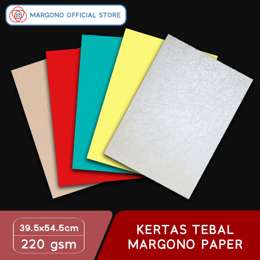 Jual Margono Paper Kertas Tebal BC Warna 220 gsm Polos & Emboss Fancy - Ukuran 39.5 x 54.5 cm ...