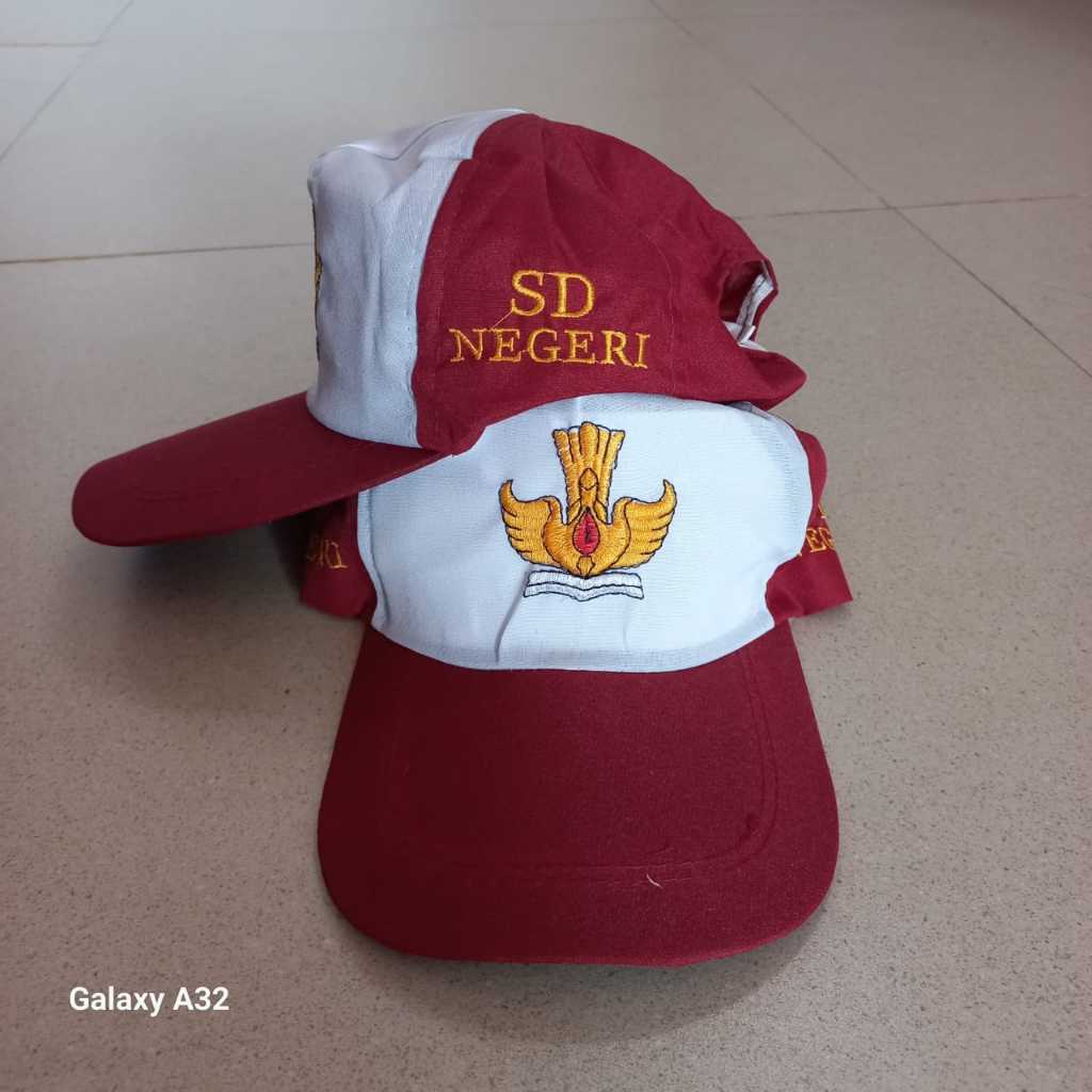 Jual topi sd negri topi sekolah sd negri merah putih karet topi sekolah ...