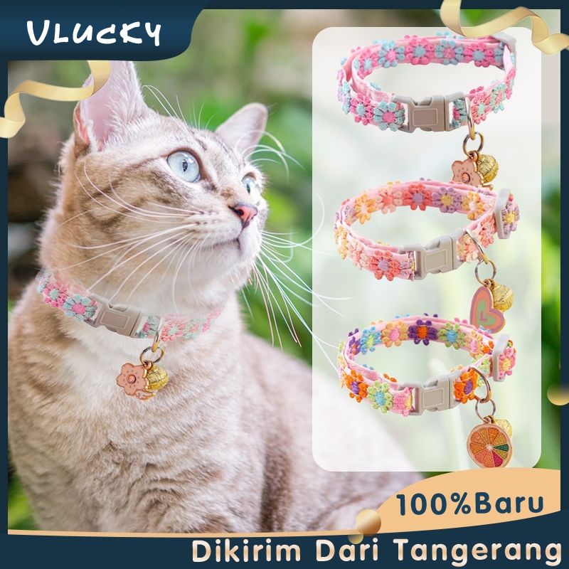 Jual Kalung Kucing Bunga Renda Berwarna-warni Bell Kerincingan Cat Dog ...