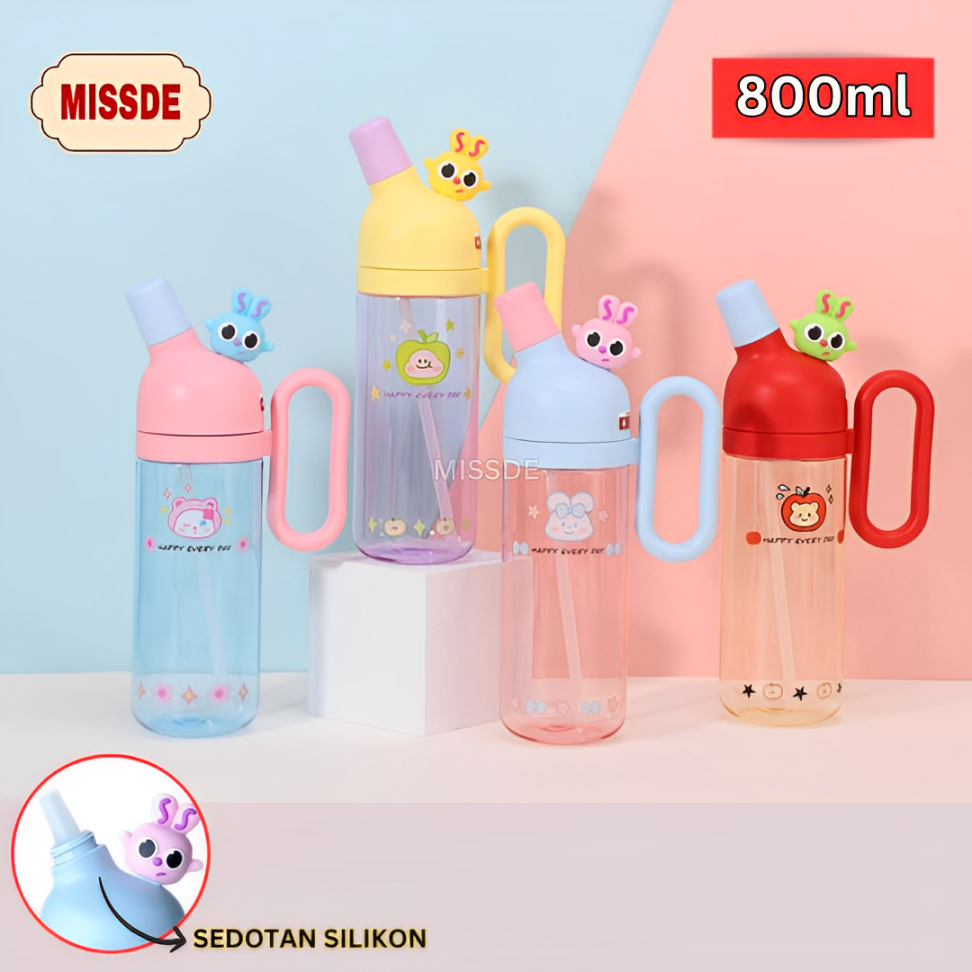 Jual Botol Air Minum Bening Karakter Lucu 800ml / Botol Plastik ...