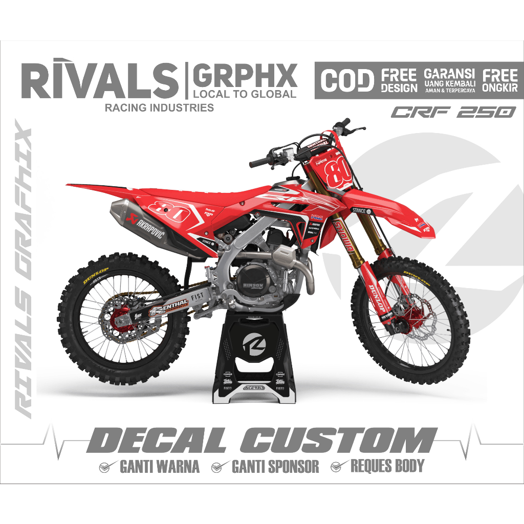 Jual Decal Sticker Crf 250 - 450 Custom Design Full body | Shopee Indonesia