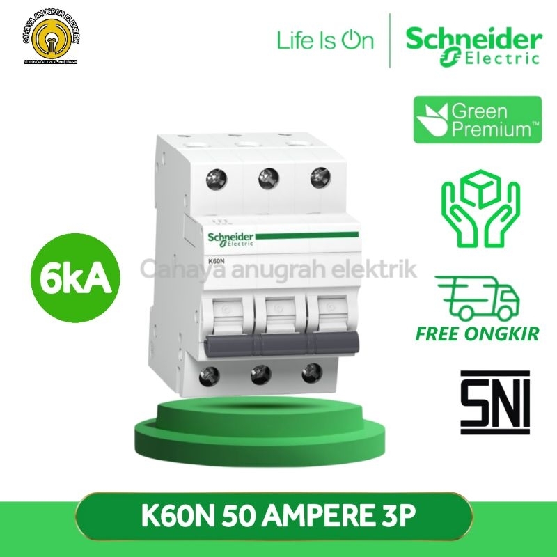 Jual MCB Schneider 50 ampere 3P / MCB 50 Amper 3P / MCB 50A 3P original ...