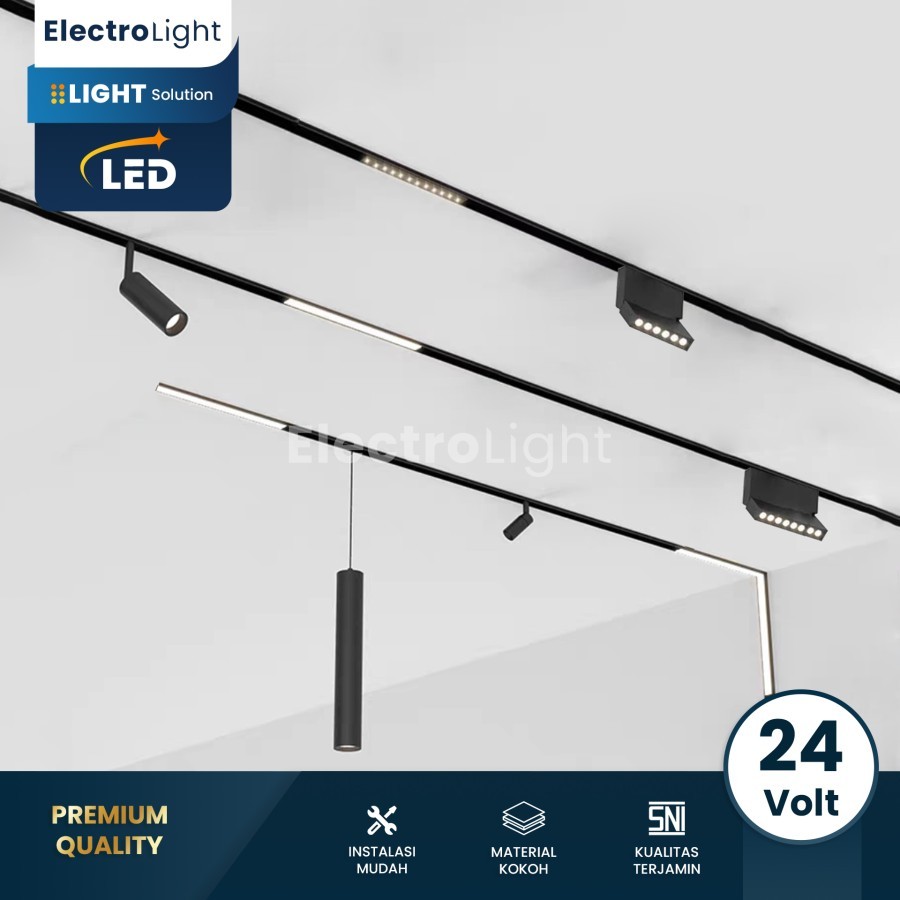 Jual Lampu rell magnetic floodlight modern minimalis flexibel LED tracklight inbow outbow sorot ...