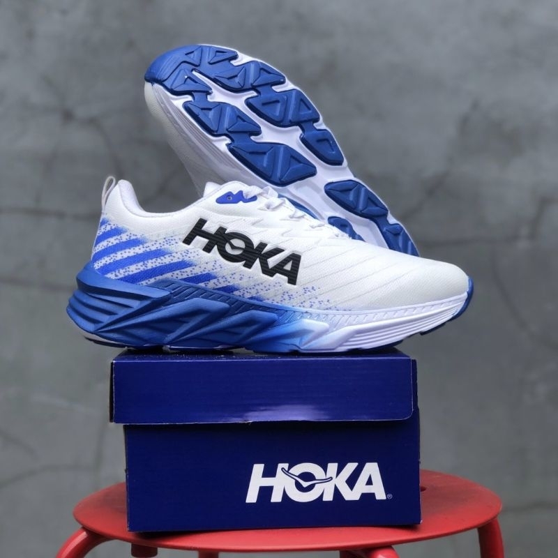 Jual Sepatu Hoka Biru Putih Olahraga Runing Pria Navy Sneakers Cowo Shoez Hokka Mach 4 Grade ...