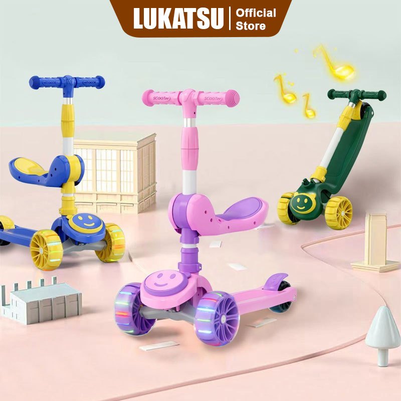 Jual LUKATS Mainan Skuter 2in1 Skuter Anak Roda 3 Dengan Dudukan ...