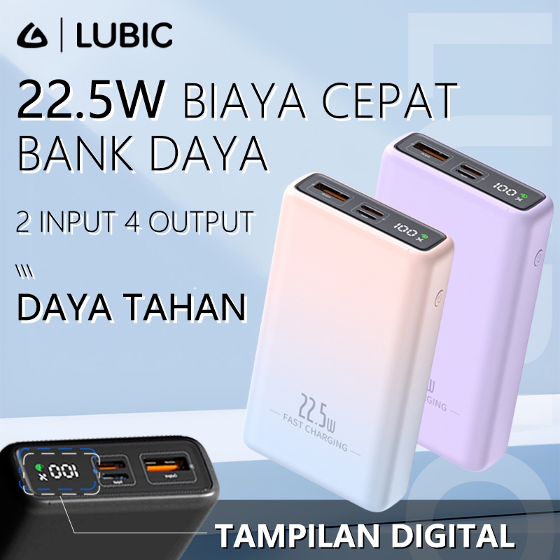 Jual LUBIC Powerbank 10000MAH MINI 22.5W Fast Charging With Type-C PD ...