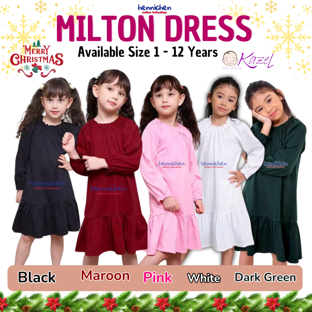 Jual KAZEL Zebe Milton Dress Anak Perempuan (1Pcs) 1-9 Tahun | Shopee Indonesia