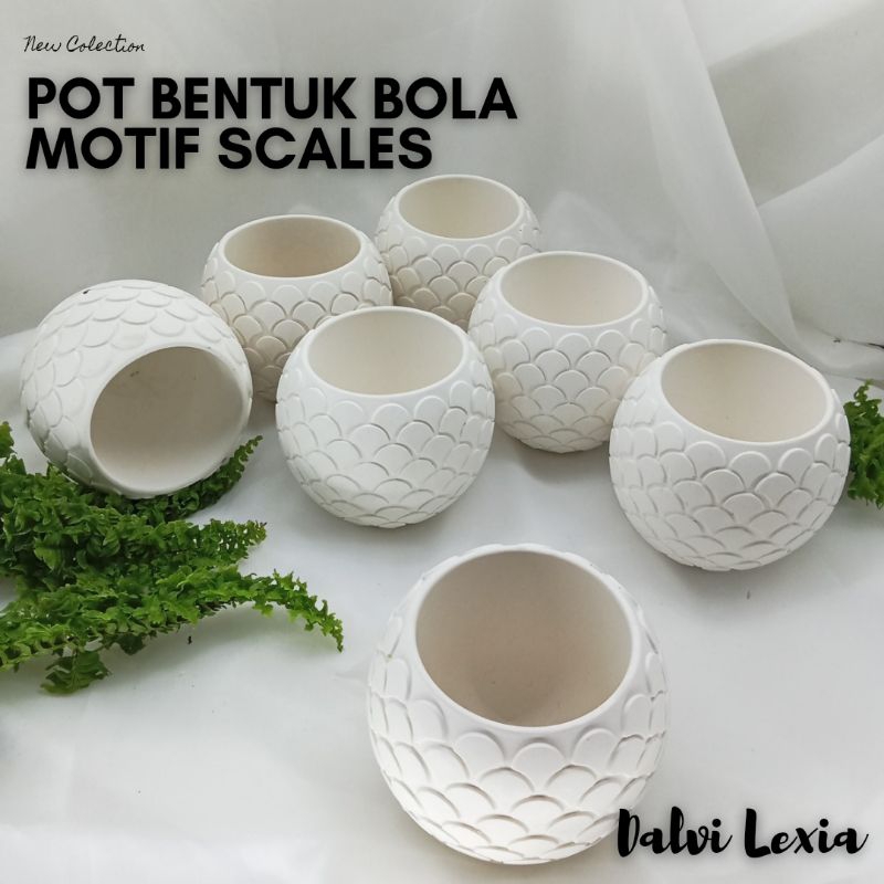 Jual Pot bentuk bola motif scales (sisik ikan) dan wadah lilin ...
