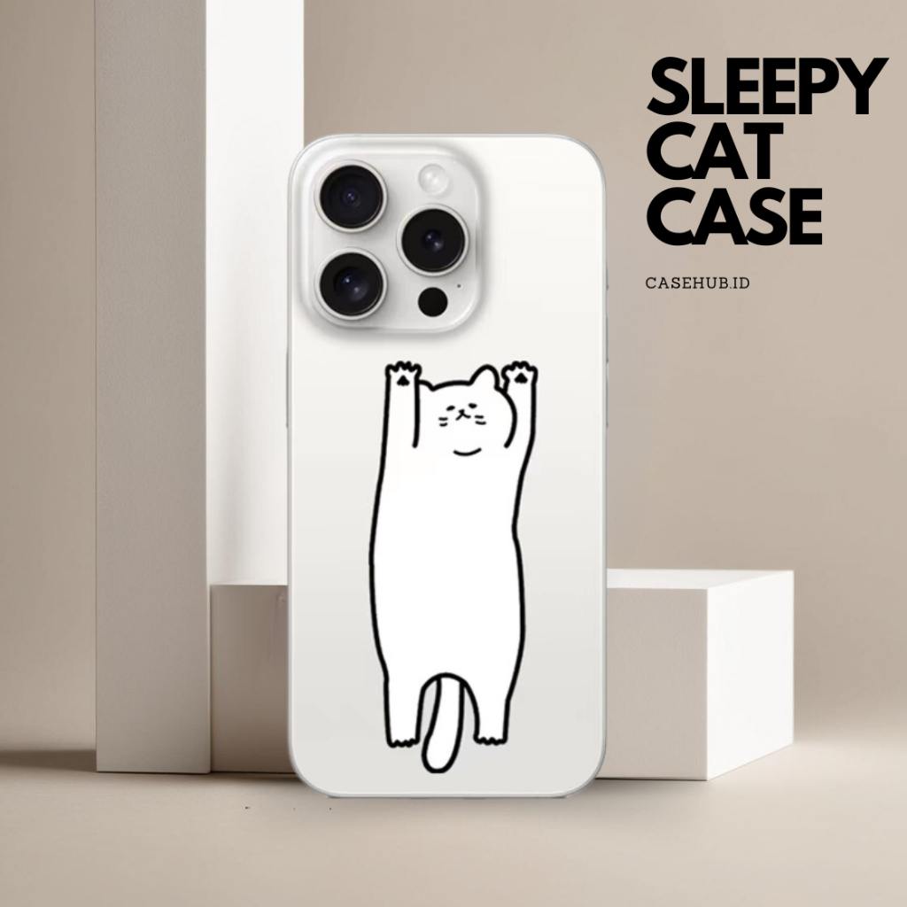 Jual case handphone casing hp iphone sleepy cat 12 13 14 15 16 plus pro ...