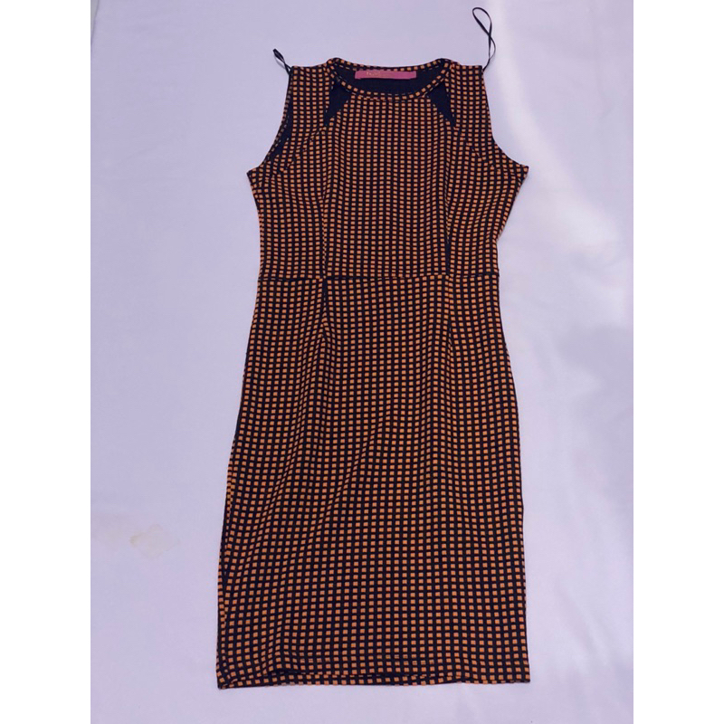 Jual Body Fit Dress Hardw*re Black Orange | Shopee Indonesia