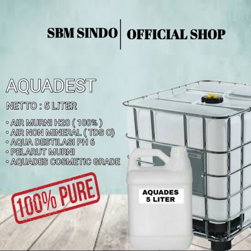 Jual AQUADEST 5 LITER AQUADES AIR MURNI DESTILASI PH 6 WATER DESTILLED ...