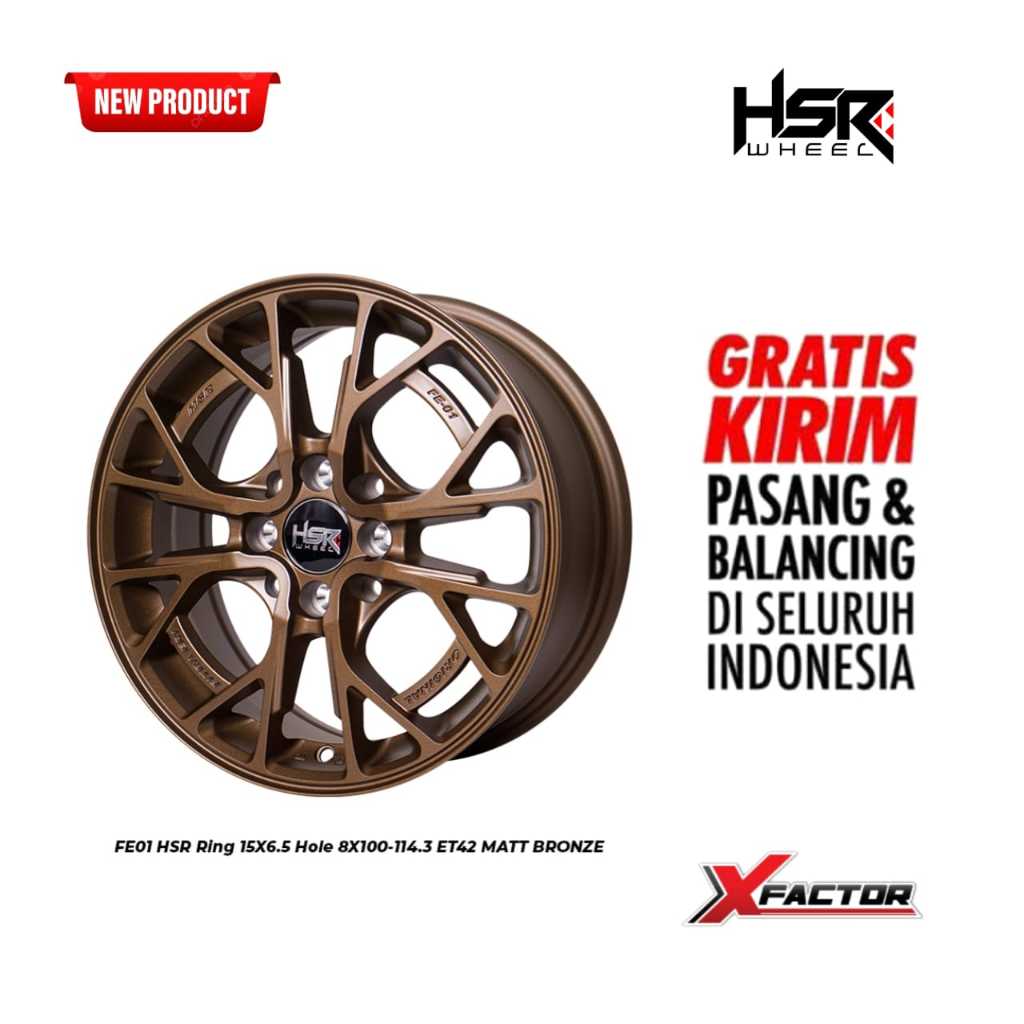 Jual VELG HSR RING 15 HSR FE01 R15X6,5 H 4X100 - 4X114,3 ET 42 | Shopee ...